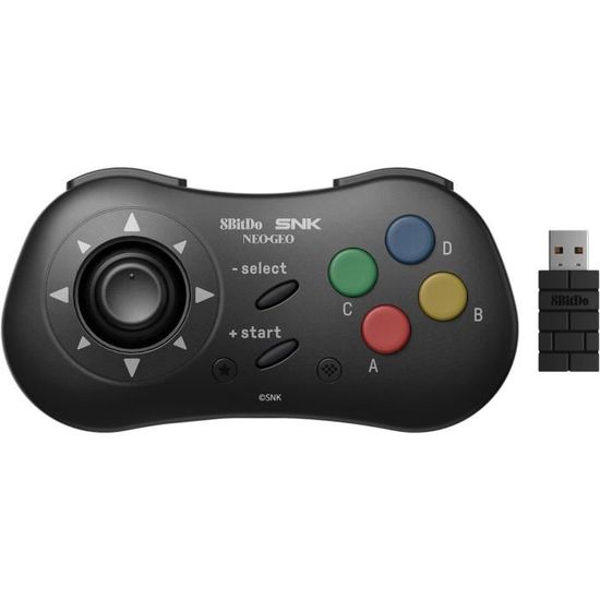 Manette Noire Bluetooth Style Snk Neo Geo Cd - Compatible Pc Windows ...