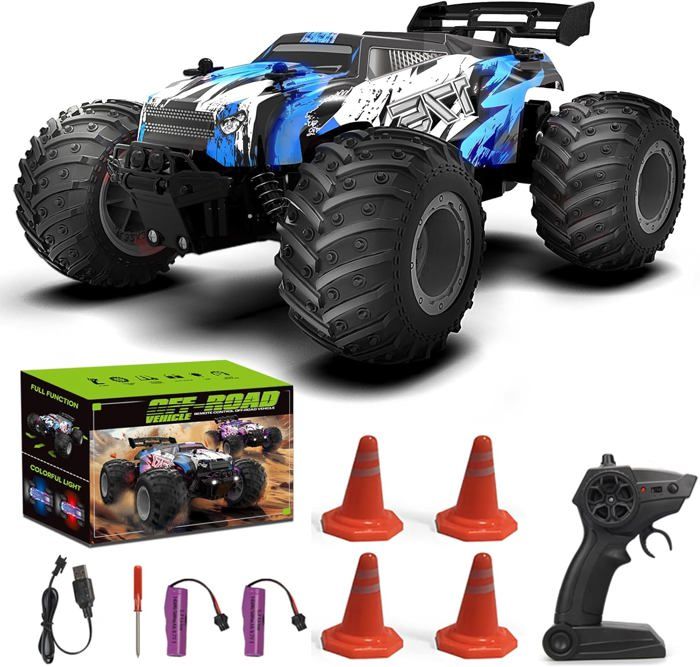 Voiture Télécommandée Tout Terrain: 1: 18 Offroad Rc Voiture Avec Lumière Led,2,4 Ghz Tout ...