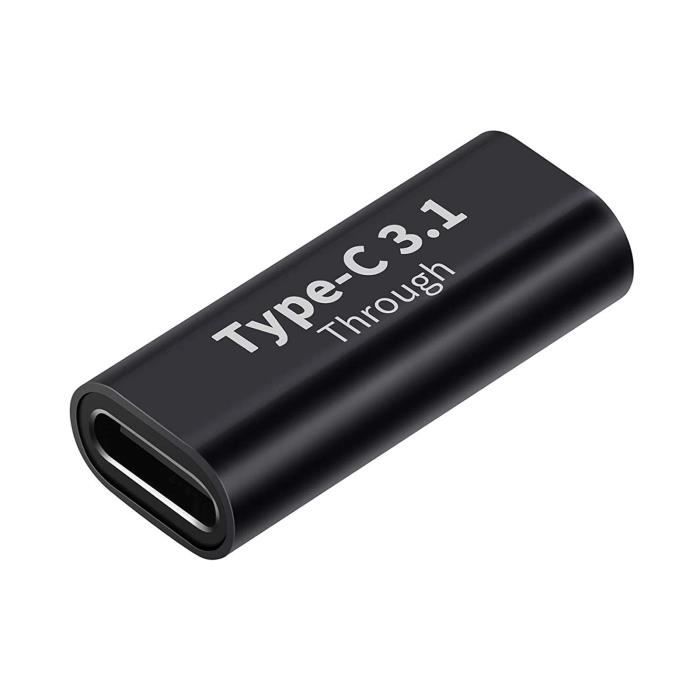 Noir - Adaptateur USB type c femelle vers femelle, convertisseur Portable, Charge USBC ...