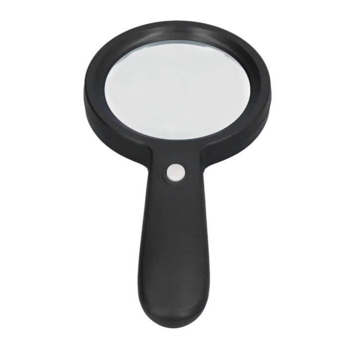 Loupe Avec Lumière Loupe Led Ronde Noire 10X Loupe À Main Avec Lumière ...