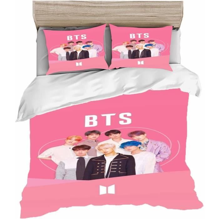 Bts Parure De Lit 135 X 200 Cm, Tbs Bangtan Boys Housse De Couette Avec Taie D'Oreiller Bts En ...