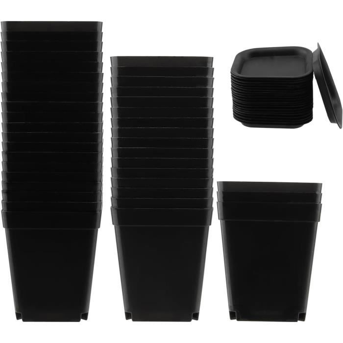 Lot De 40 Petits Pots De Fleurs Carrés En Plastique Pour La Décoration ...