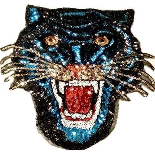 Écusson Patch Badge tigre strass et paillettes brodé ecusson tigre ...