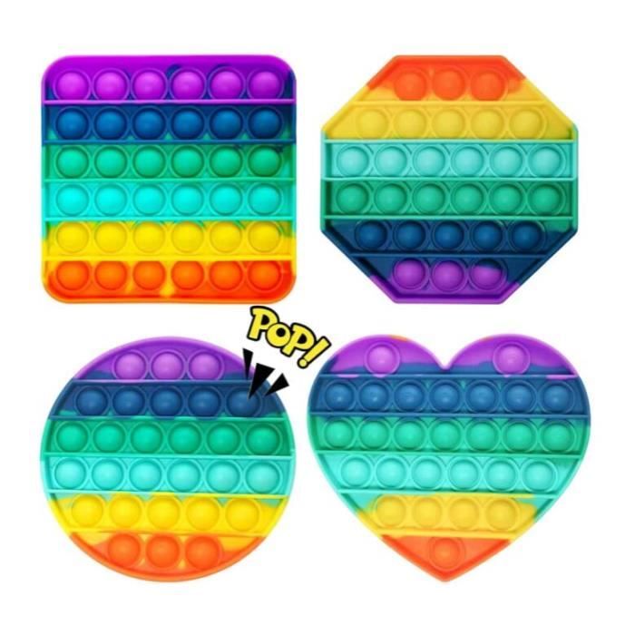 Pop it Fidget Toys, Fidjetoys Toy Anti Stress, Push and Pop Bubble ...