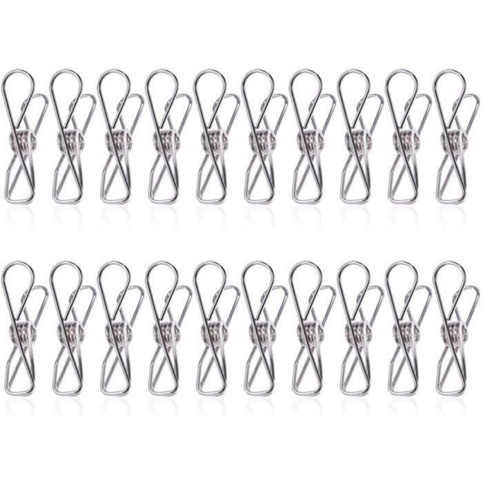 50Pièces Pinces à Linge INOX Polyvalent Pince INOX Pinces à Linge pour ...