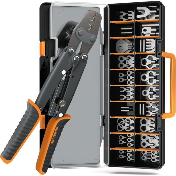 Pince à sertir Jeu de cosses,pince à cosses 0,5-16mm² Pince a Sertir pour Cosses Electriques ...