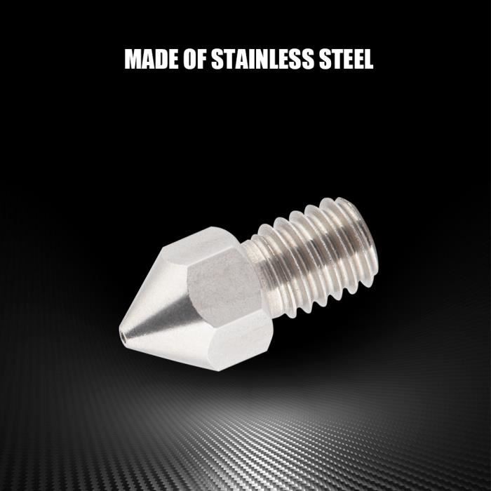 Buse d'impression 3D - DILWE - M6 - Acier inoxydable - 5 pièces ...