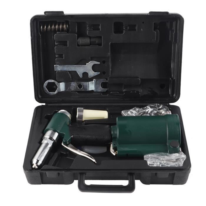 Duokon Pistolet à riveter pneumatique Ensemble de kit de riveteuse pneumatique pour pistolet à ...
