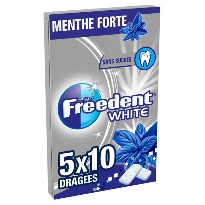FREEDENT - White Menthe Forte Dragées Sans Sucres 70G - Lot De 3 ...