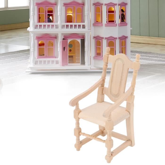 Chaise de maison de poupée en bois Chaise de Simulation de Maison de Poupée 1:12, Chaise ...