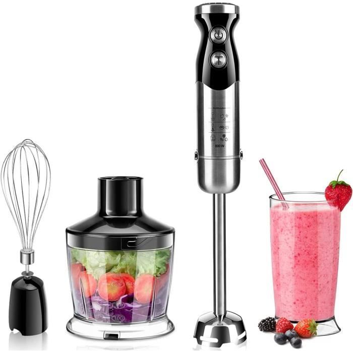 Melangeur a puree en acier inoxydable avec hachoir universel, melangeur ...