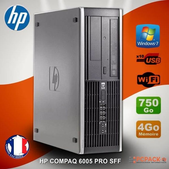 UC HP Compaq 6005 Pro SFF CPU 3GHz - RAM 4Go DDR3 - HDD 750Go SATA ...