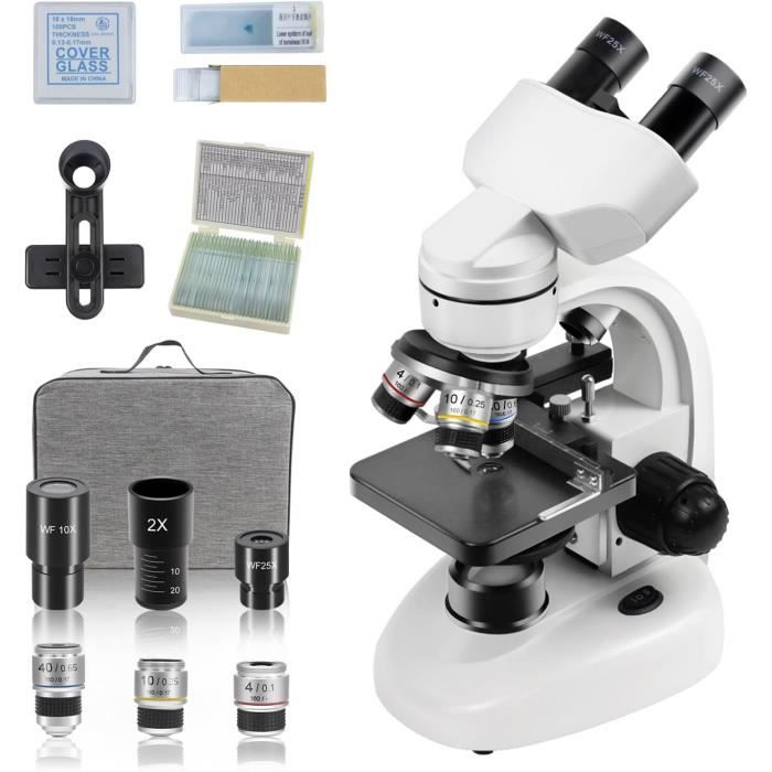 Microscope Binoculaire Composé 40X-2000X Pour L’Éducation À Domicile De ...