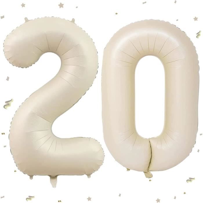 Ballon Chiffre Anniversaire 20 Ballons Numériques En Aluminium,100 Cm ...