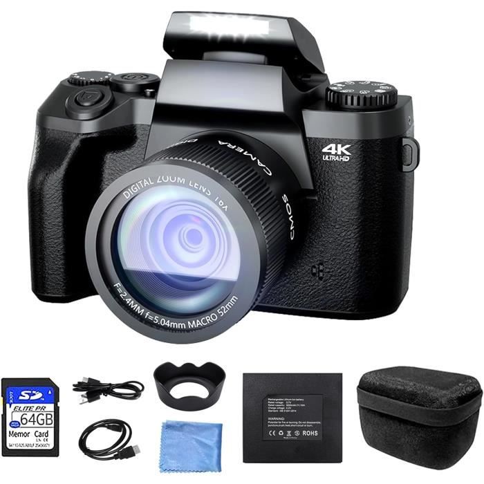 Appareil Photo Numérique 4K Autofocus 64 Mp 16X Zoom Numérique Avec ...