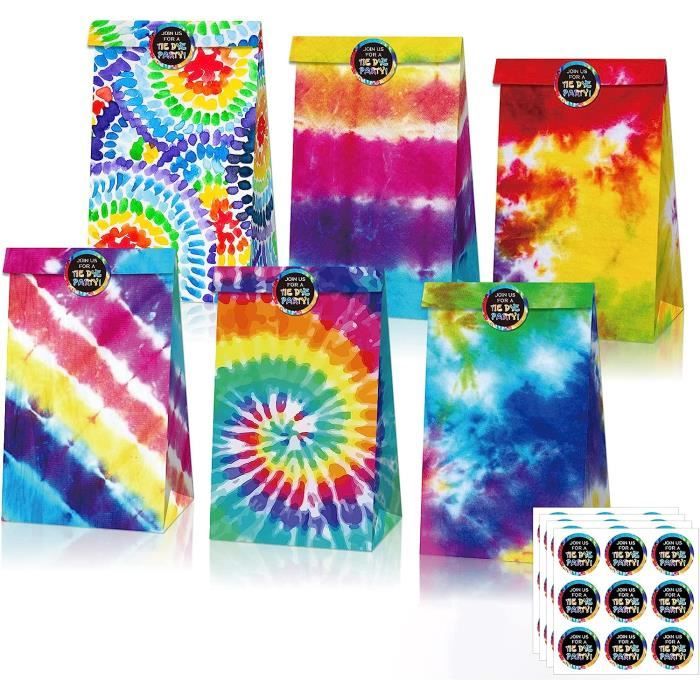 Sacs En Papier, 24 Pcs Sac Cadeau Anniversaire Coloré Sac Papier Cadeau ...