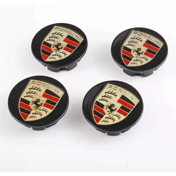4 x centre de roue cache moyeu noir 76mm Porsche logo couleur ...