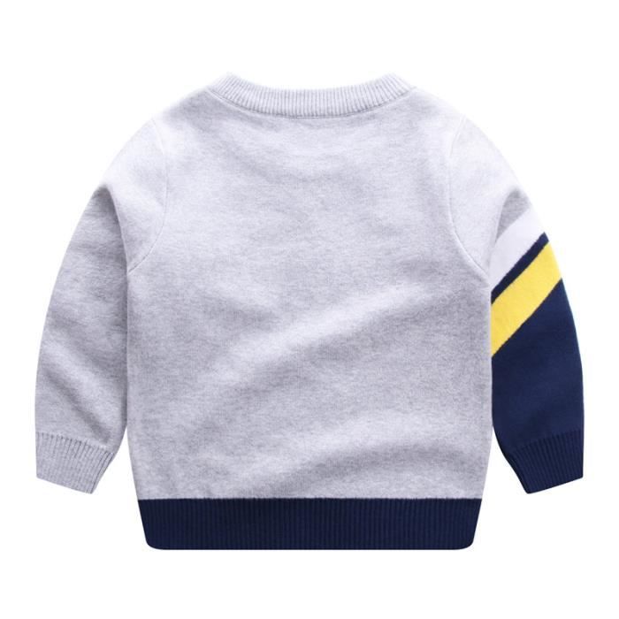 Pull Enfant Manches Longues en Tricot De 2 à 10 ans Chaud Doux Col Rond ...