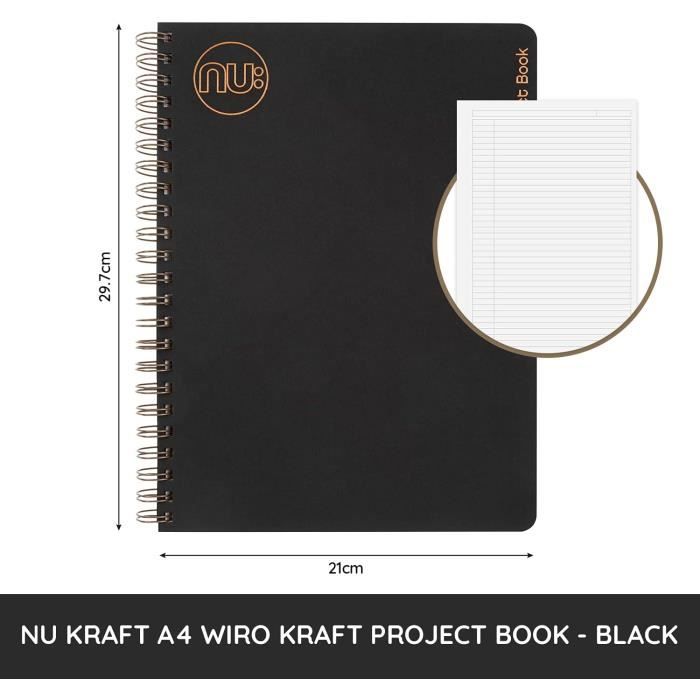 Nu Notebooks – Gamme Kraft – Cahier de projets A4 à spirales – Carnet ...