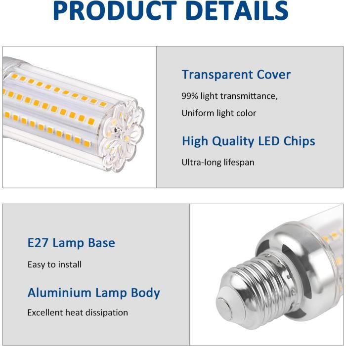 Ampoule Led E27 16W Blanc Neutre 4000K, 2000 Lumens, Ac 220V, Equivalent À E27 150W 120W, Non ...
