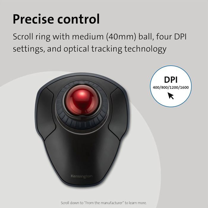 Orbit Souris Trackball Sans Fil Avec Molette, Souris Bluetooth ...