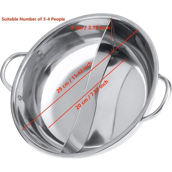 Marmite Shabu En Acier Inoxydable, Casserole De Marmite Divisée Poignée ...