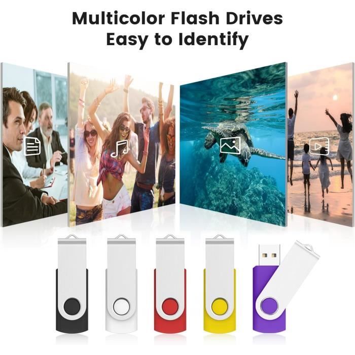 Cle Usb 64 Go Lot 5 Clé Usb 2.0 Flash Drive, Clef Usb 64Go Avec ...