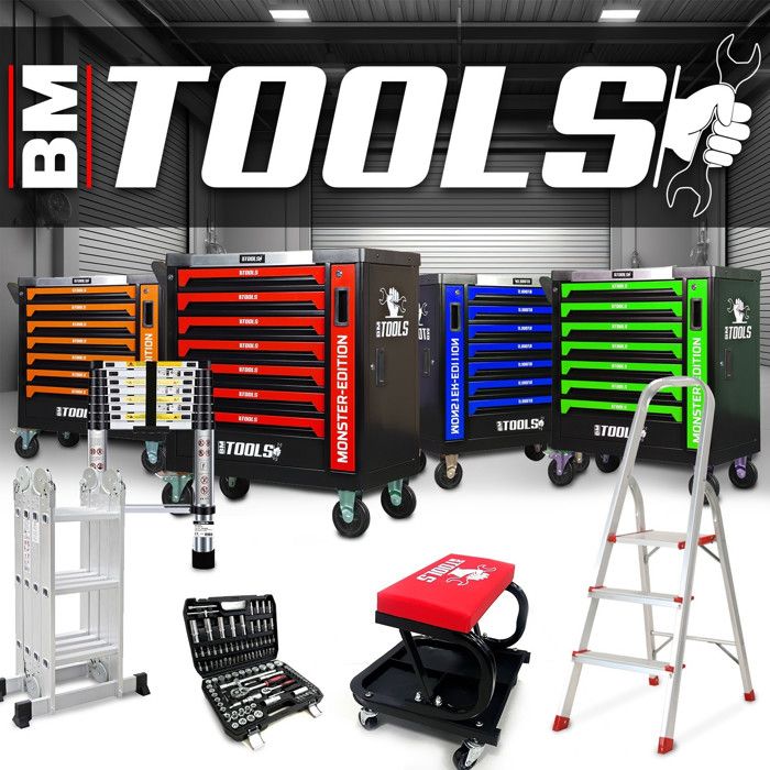 Tabouret Roulant BM TOOLS, Plateau Outils de Rangement avec Chariot de ...