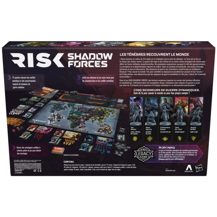 Risk Shadow Forces, jeu de stratégie, jeu de société Legacy familial et ...