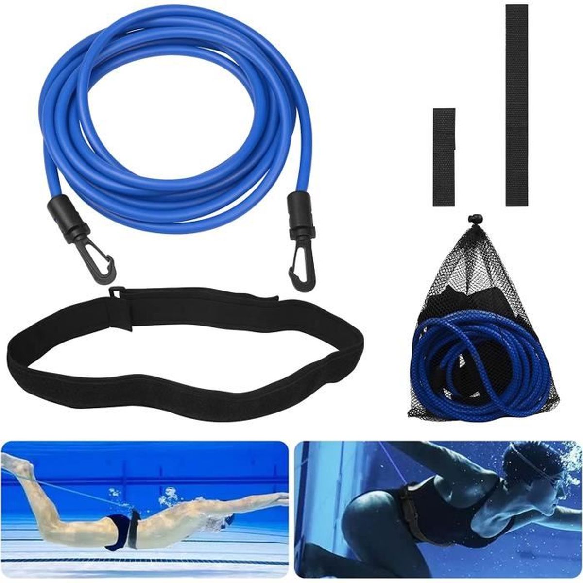 Résistance Elastique de Nage, 4M Elastique de Nage Piscine, Ceinture de ...