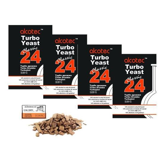 4 x Turbo Levure - Alcotec Classic 24-175g, Levure pour la fermentation du sucre, Distillateurs ...