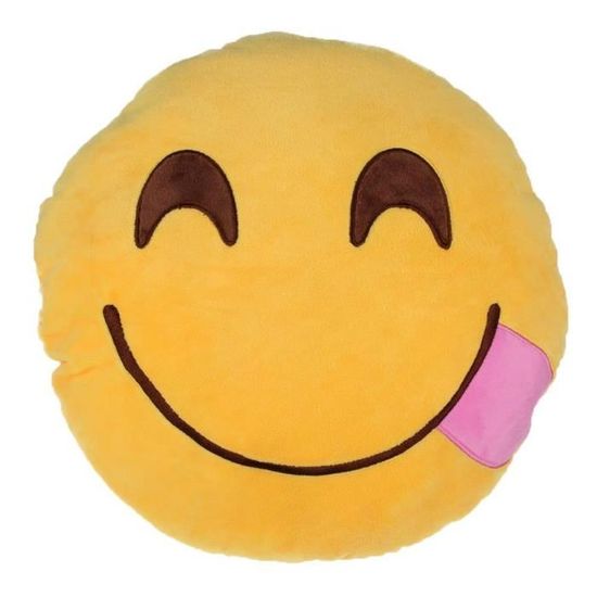 Go4U 35cm Emoji Emoticônes Rond Peluche Oreiller Coussin - Cdiscount Maison