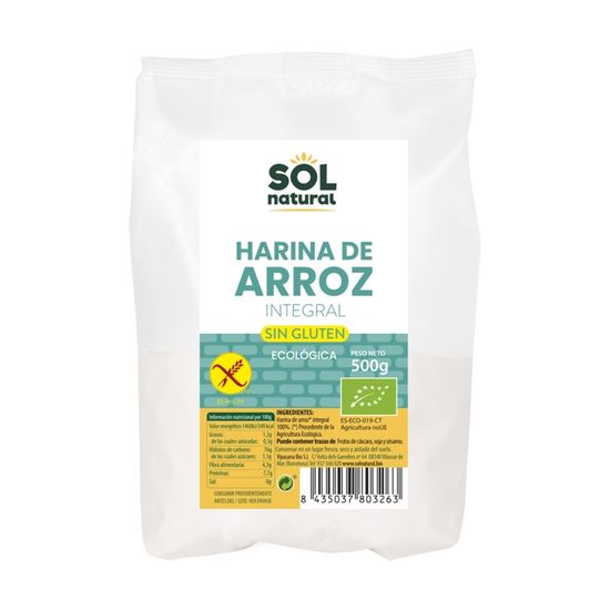 Farine de riz brun sans gluten SOL NATURAL 500 gr BIO - Cdiscount Au ...