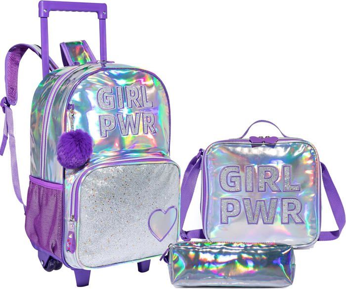 Cartable Fille Sac À Dos À Roulettes, Violet Cartable Fille Primaire ...