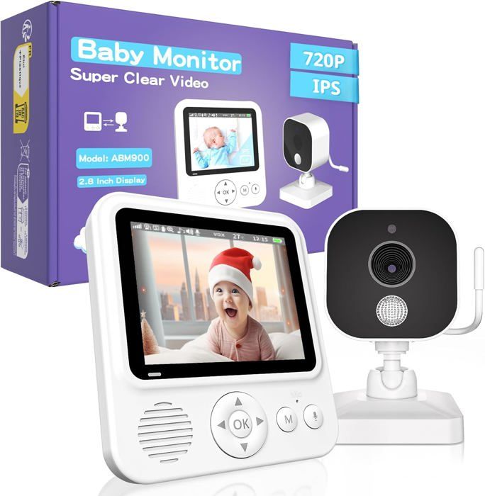 Babyphone Camera 2,8 Pouces Caméra Bebe 720P Ips Lcd Baby Phone Vidéo ...
