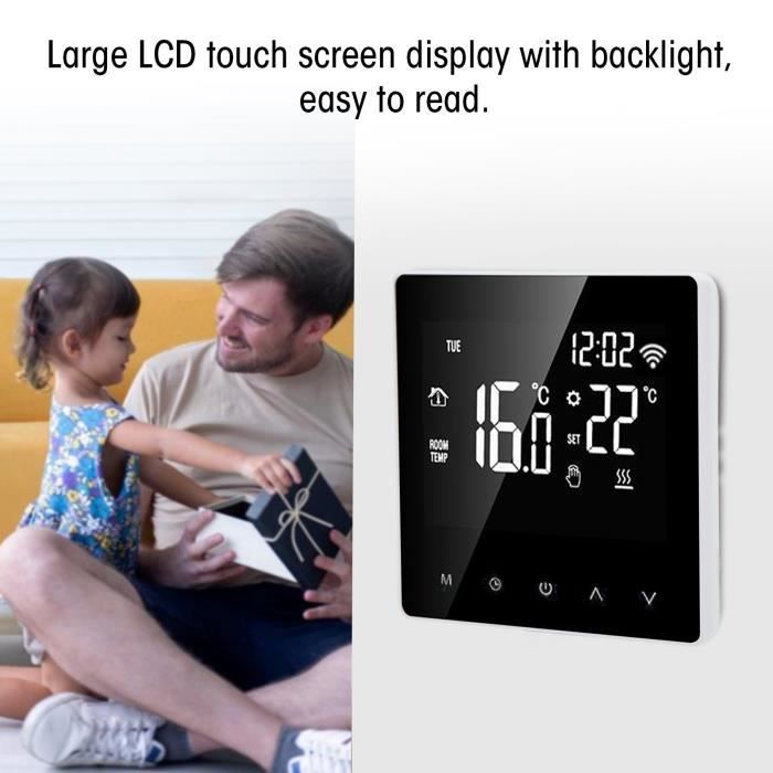 Thermostat intelligent AKOZON ME81H pour chauffage électrique, chaudière à gaz et chauffage à ...