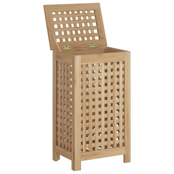 Ayhao1 Bac à linge 35x25x60 cm Bois de teck massif AB340760 10698 ...