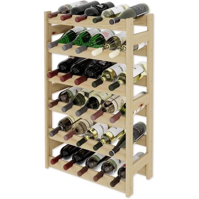 Lenmar Serie Rw Rw Rw-1-30 Étagère À Vin En Bois Naturel 86X53X25 6 Couchages Pour 30 Bouteilles ...