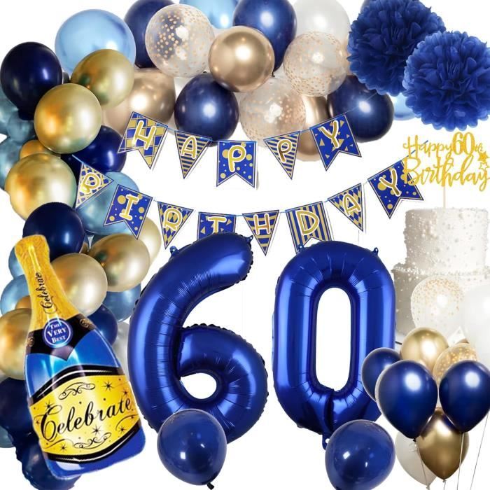 Deco Anniversaire 60 Ans, Décoration 60 Ans Homme Femme, Ballon 60 Ans ...