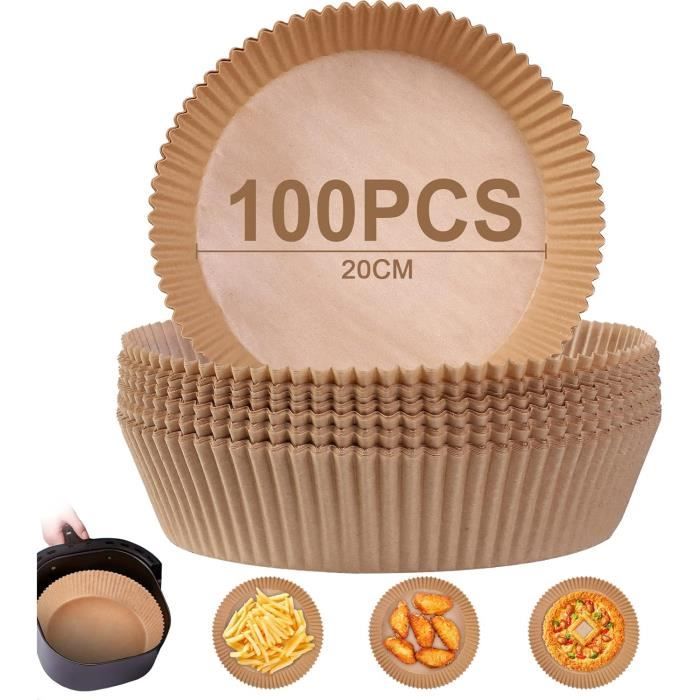Papier Sulfurisé Rond Pour Air Fryer, 100 Pièces 20Cm Papier Cuisson ...