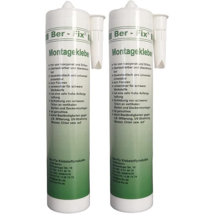 Lot de 2 tubes de colle de montage BF3000 - Extra forte avec adhérence immédiate - Colle de ...