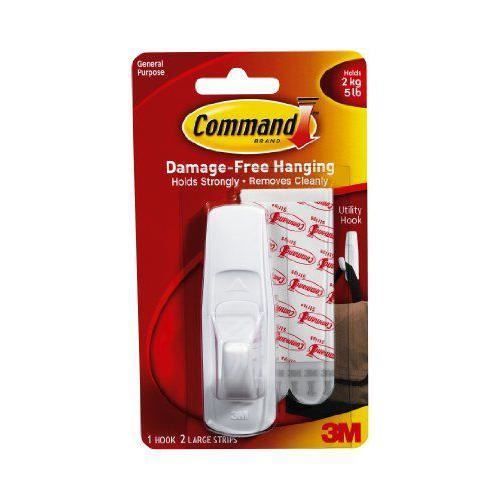 Command Removable Adhesive Utility Hook, 5-lb Capacity, Plastic, White ...