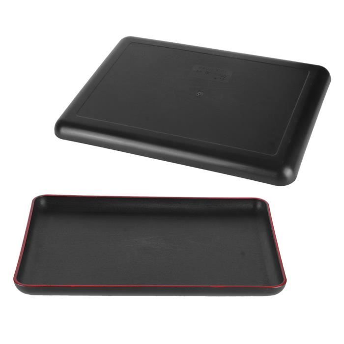 Plateau en plastique - FDIT - Rectangulaire - Grain de bois - Noir ...