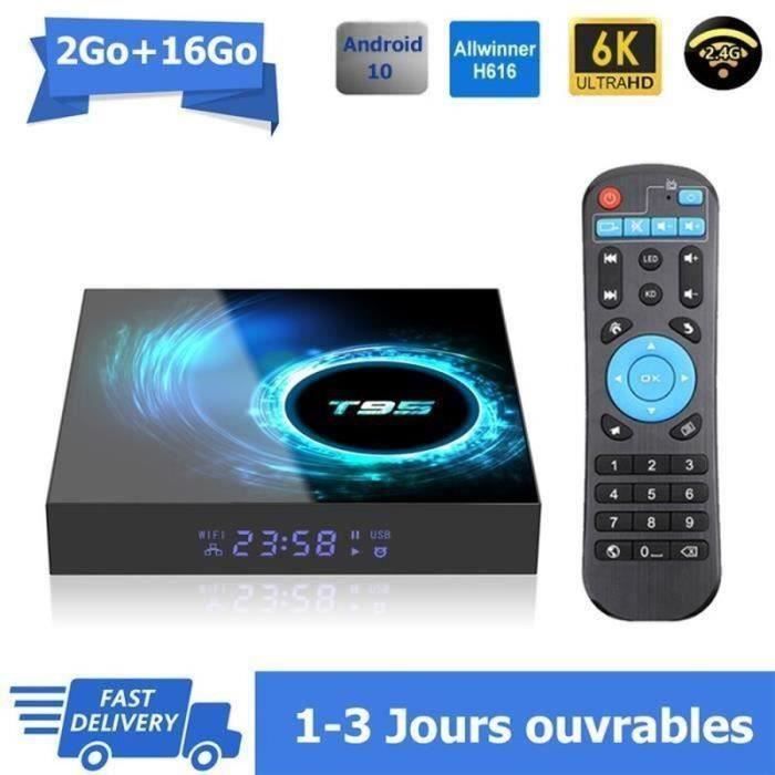 Android tv box tv android 10 T95 Smart TV BOX Wifi BT 2Go 16Go H616 6K ...