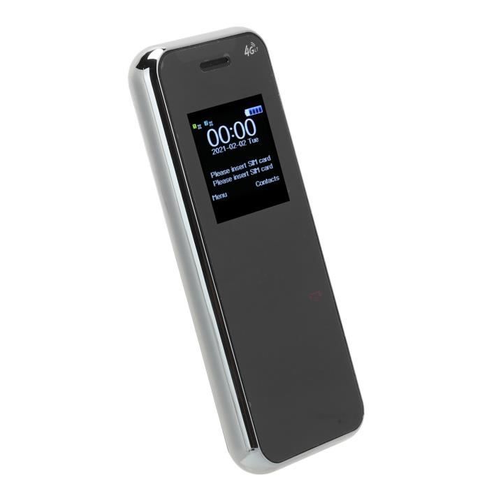 Qiilu Téléphone mobile Téléphone Portable Mini Téléphone Double Carte ...