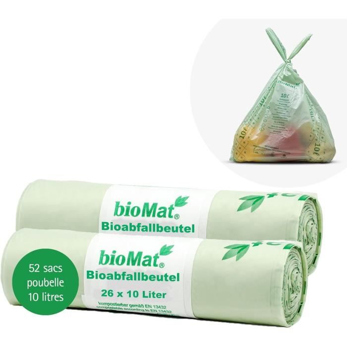 Sachets Compostables À Déchets De 10 Litres (52 Pcs. De Sachets Bio ...