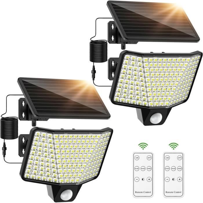 BENMA Lot de 2 Lampes solaires d'extérieur à détecteur de mouvement, 161LEDs Lampes solaires de ...