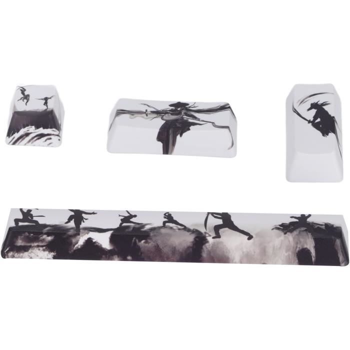 Keycaps, 4Pcs Diy Keycaps Kit Pbt Cartoon Pattern Five Sides ...