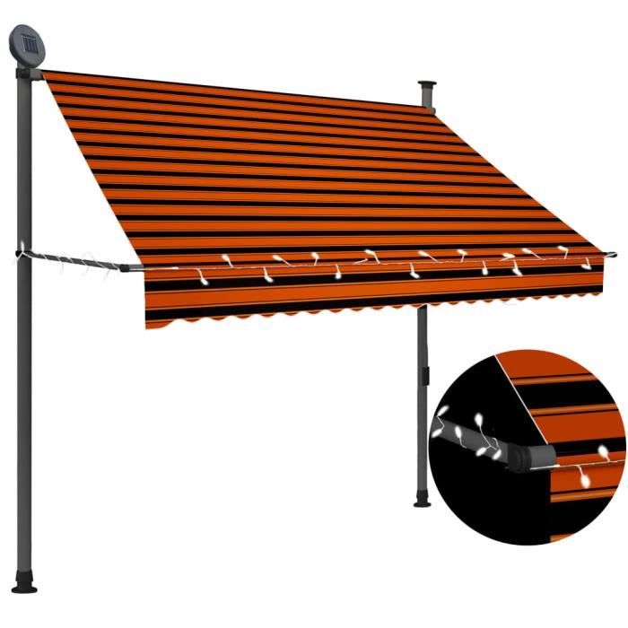 WIP Auvent manuel rétractable avec LED 200 cm Orange et marron - WIPW02851 - Cdiscount Sport