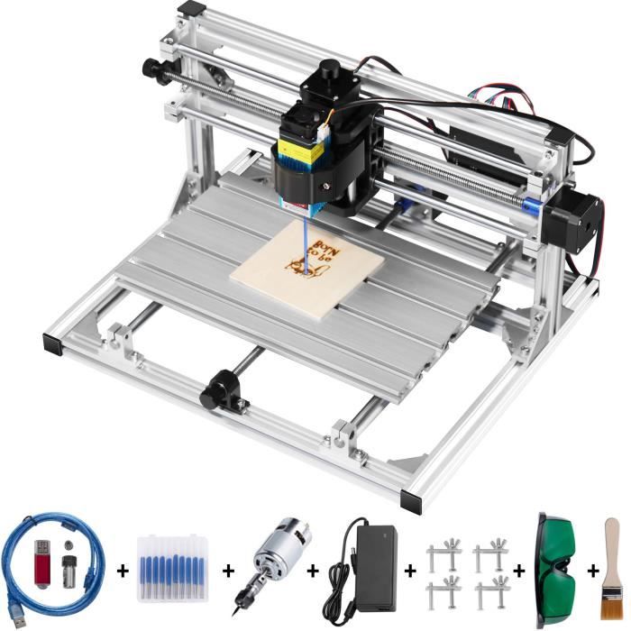 Graveur Laser CNC 3018 - VEVOR - 500mV - Zone de Travail 300 x 180 x 45 ...